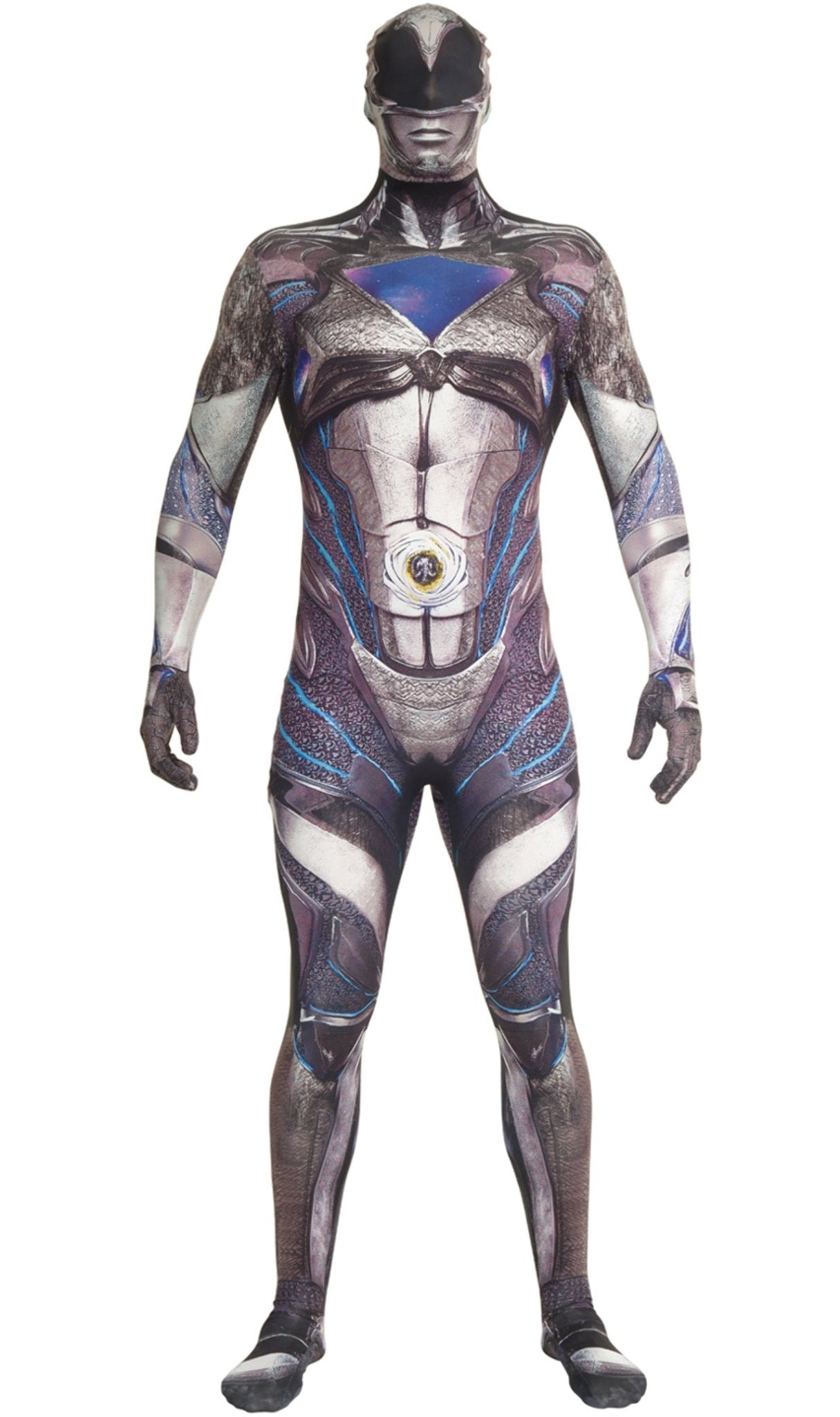 Fato de Morphsuit? Power Ranger Saban Preto para homem | Costumalia